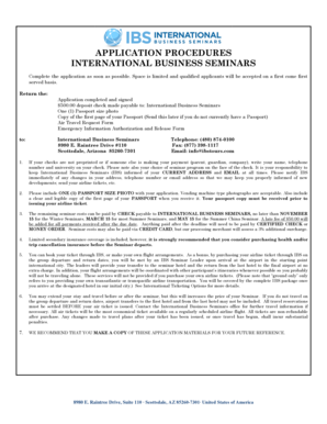 Fillable Online IBS Application Form - International Business Seminars ...