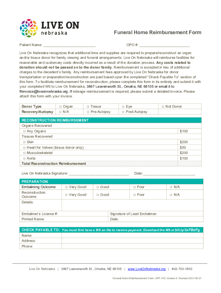 Fillable Online Fillable Online OPF.010-Funeral-Home-Reimbursement-Form ... Fax Email Print ...