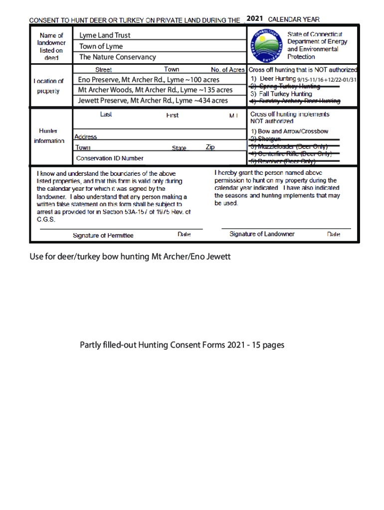 Fillable Online 1. Hunting Consent Forms-prefill2021 Fax Email Print - pdfFiller