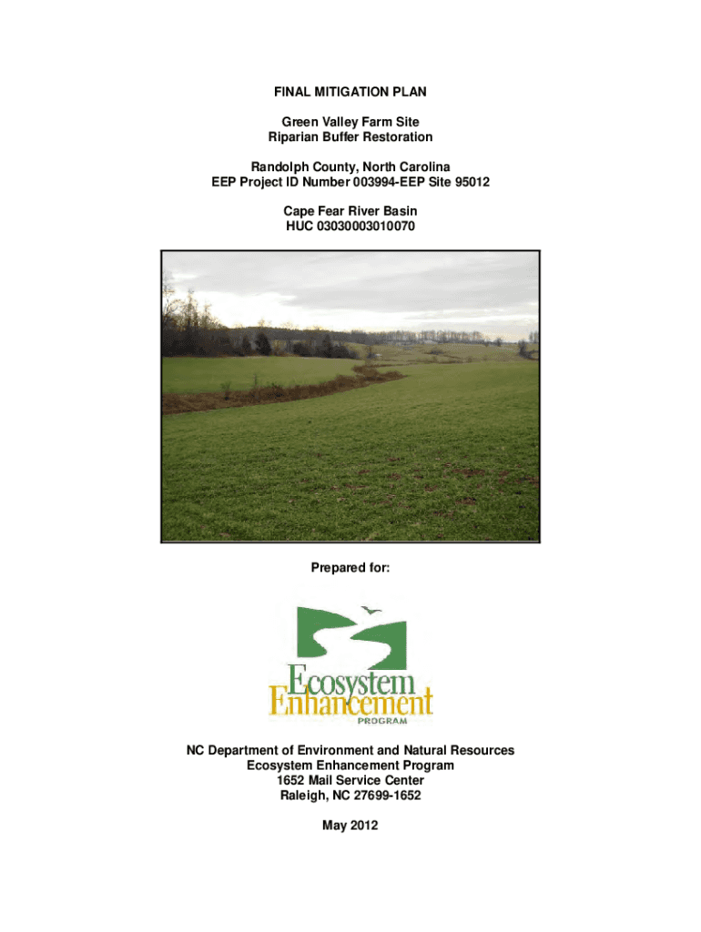 Fillable Online MITIGATION PLAN Fax Email Print - pdfFiller