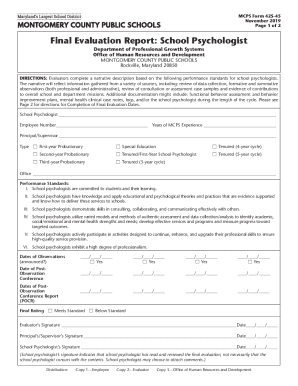 Fillable Online Professional Development Plan MCPS Form 425-36 Office ...