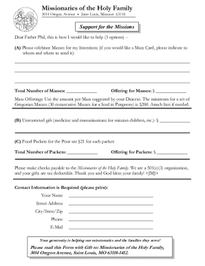 Fillable Online Fillable Online Missionaries of the Holy Family - msf ...