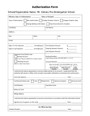 Fillable Online Get the free AUTHORIZATION FORM School/Organization ...