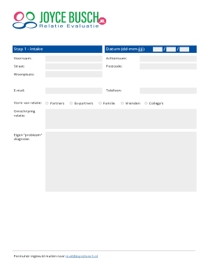 Fillable Online Intake formulier - Mindful Genieten Fax Email Print ...