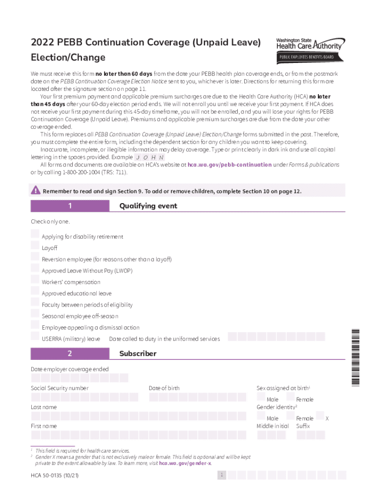 Fillable Online Wa Pebb Plans For Retirees and Similar Products and ...