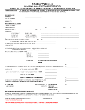Fillable Online Fillable Online Gross Receipts Filing Form 2016 - City ...
