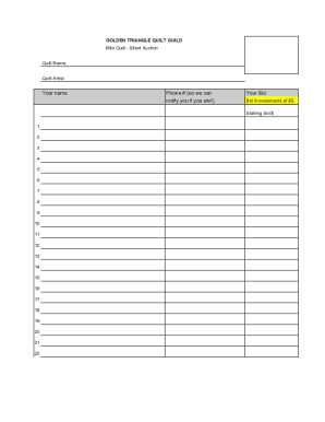 Fillable Online Mini Auction form Fax Email Print - pdfFiller