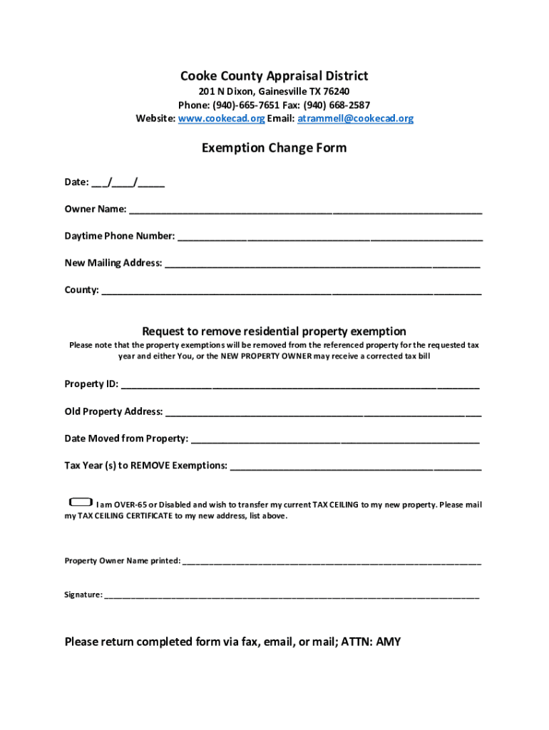 Fillable Online Exemption-Change-Form.pdf7905 Fax Email Print - pdfFiller