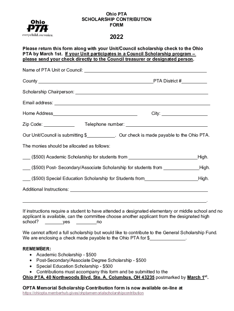 Fillable Online www.pdffiller.com426257232--Ohio-PTA-Ohio PTA Doc ...
