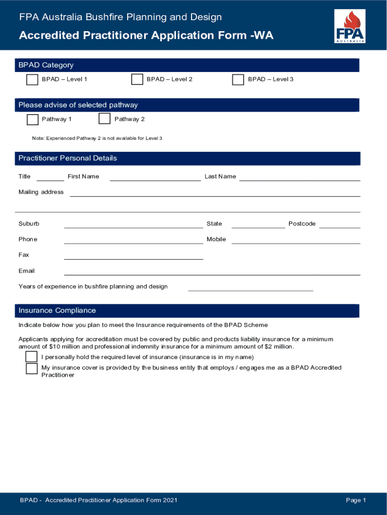 Fillable Online Accredited Practitioner Application Form -WA Fax Email Print - pdfFiller