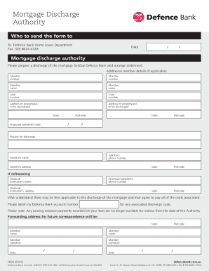 Fillable Online Mortgage discharge form and checklistLetter of ...