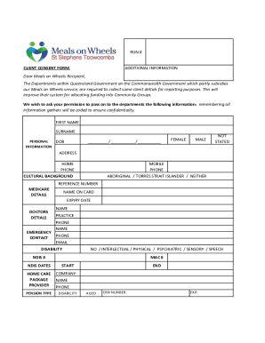 Fillable Online Dear Meals on Wheels Recipient, The Departments within ...