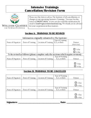 Fillable Online Cancellation and Revision Form.doc Fax Email Print - pdfFiller