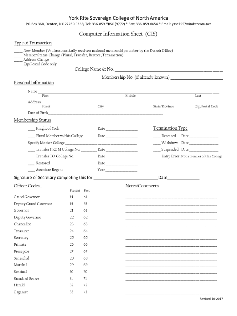 Fillable Online Home - York Rite Sovereign College of North America Fax ...