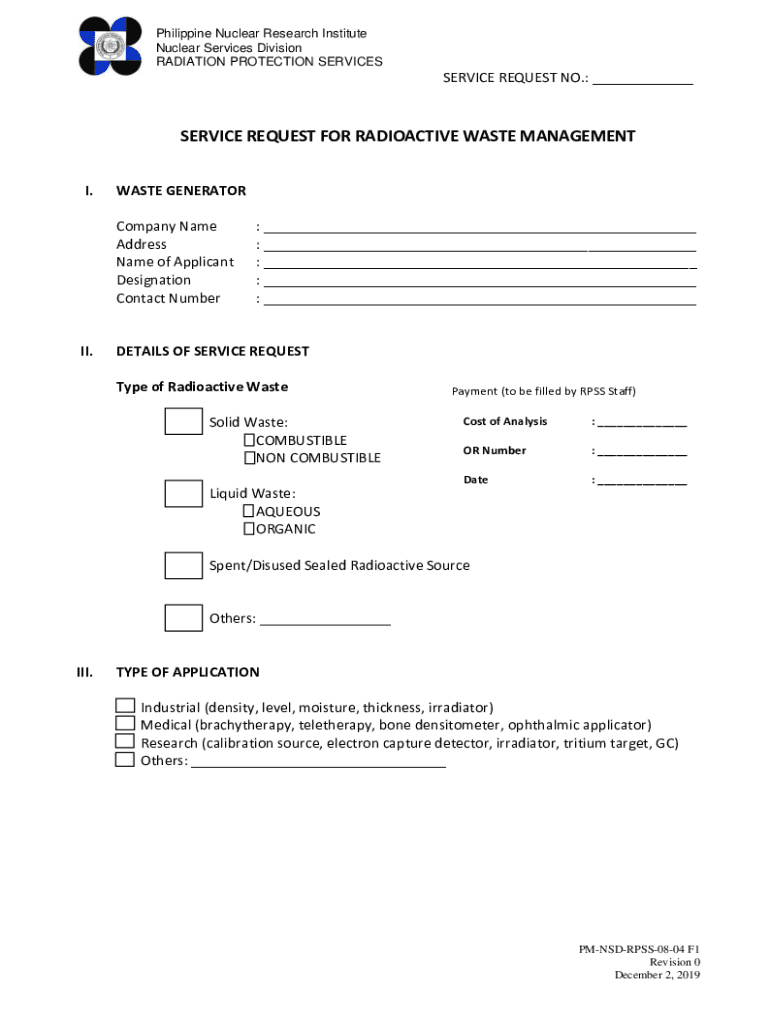 Fillable Online services.pnri.dost.gov.phportalassetsPhilippine Nuclear ...