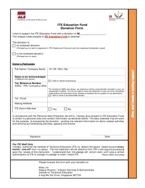 Fillable Online Fillable Online ite edu ITE Endowment Fund Donation ...