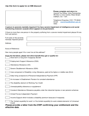 Fillable Online Use this form to apply for an SMI discount Fax Email ...