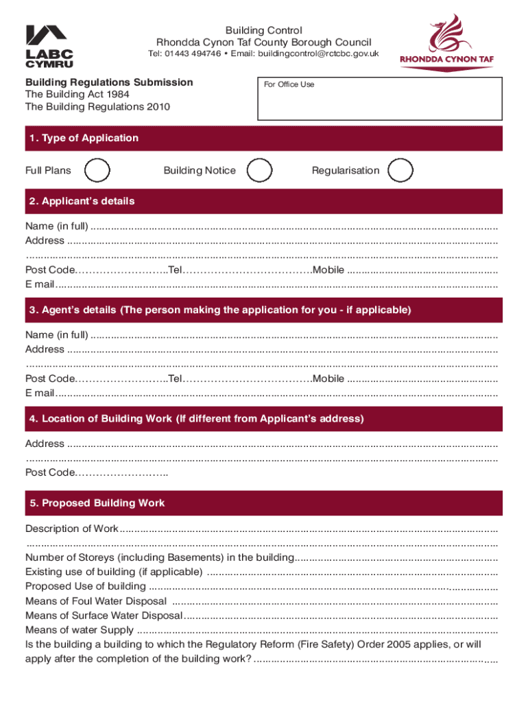 Fillable Online 47047-34 Building Control Application Form English ...