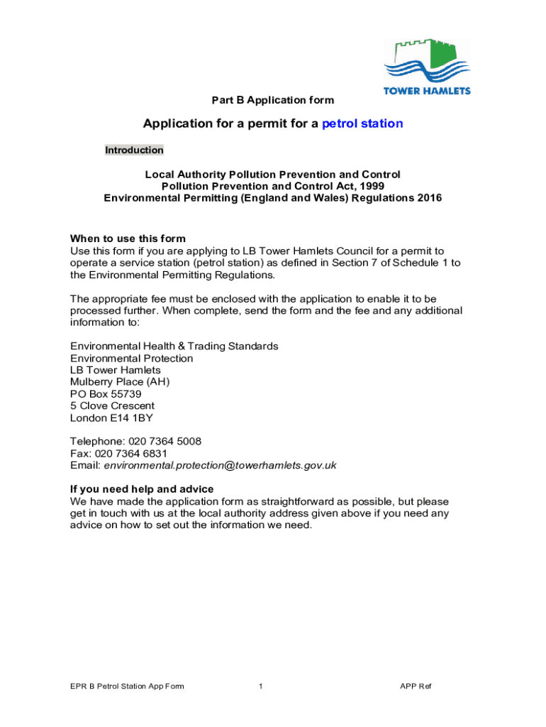 Fillable Online Part B Application form petrol service station.doc ...