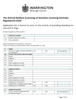 Fillable Online Animal boarding application form - July 2021. Animal ...