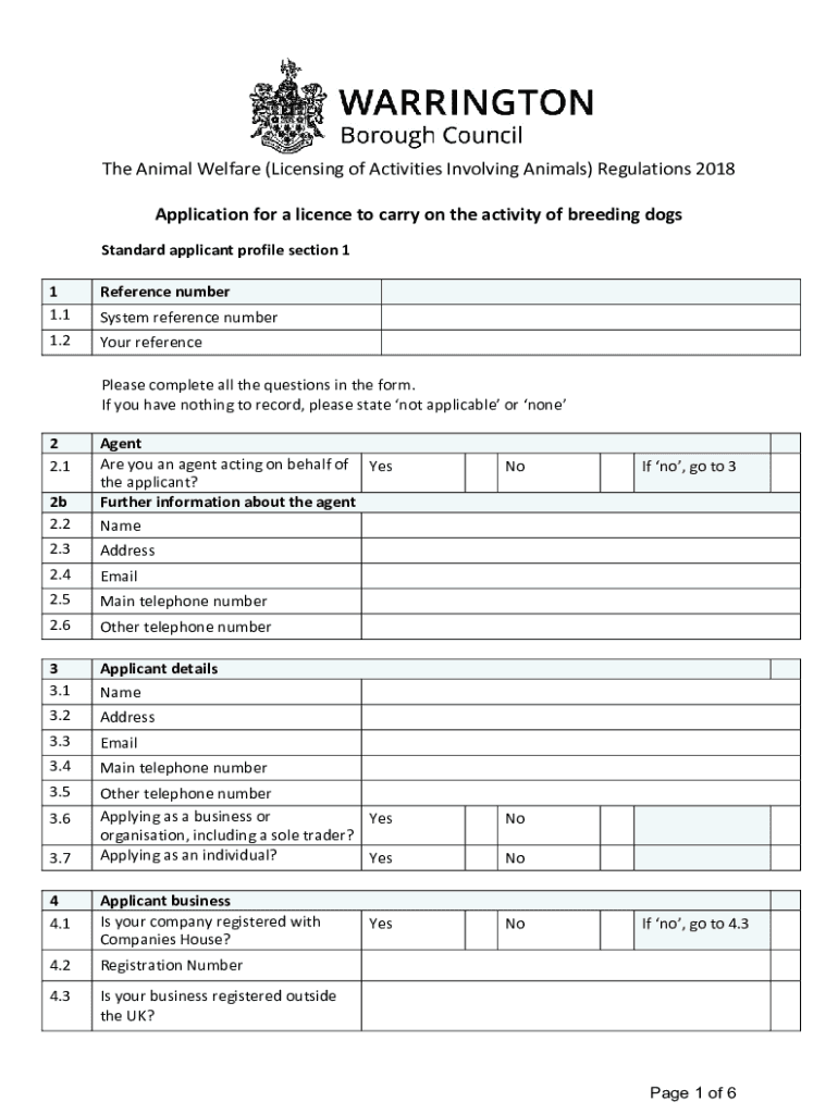 Fillable Online WBC dog breeding application form - september 2021. Dog ...