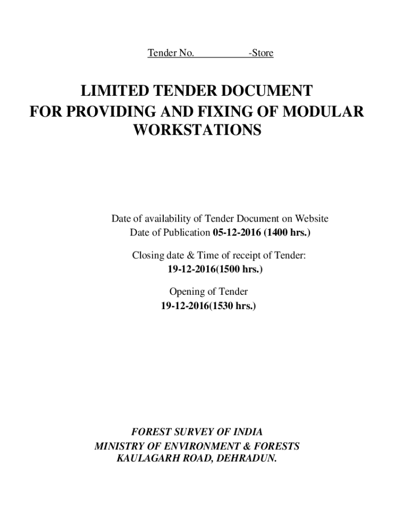 Fillable Online BID DOCUMENT - PROVIDING & FIXING OF MODULAR WORK ...