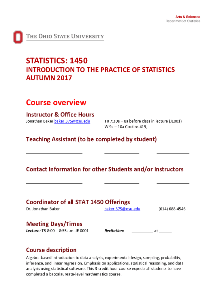 Fillable Online stat osu syllabus.pdf - Arts Sciences Department of ...