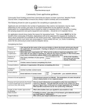 Fillable Online Community Grants Application Form Fax Email Print ...
