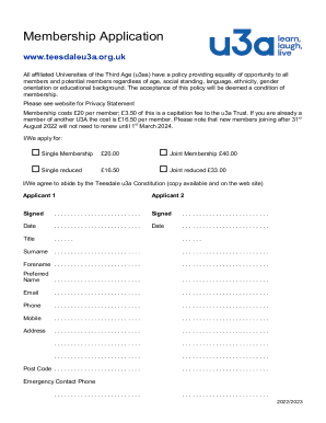 Fillable Online teesdaleu3a org current u3a membership form.docx Fax ...