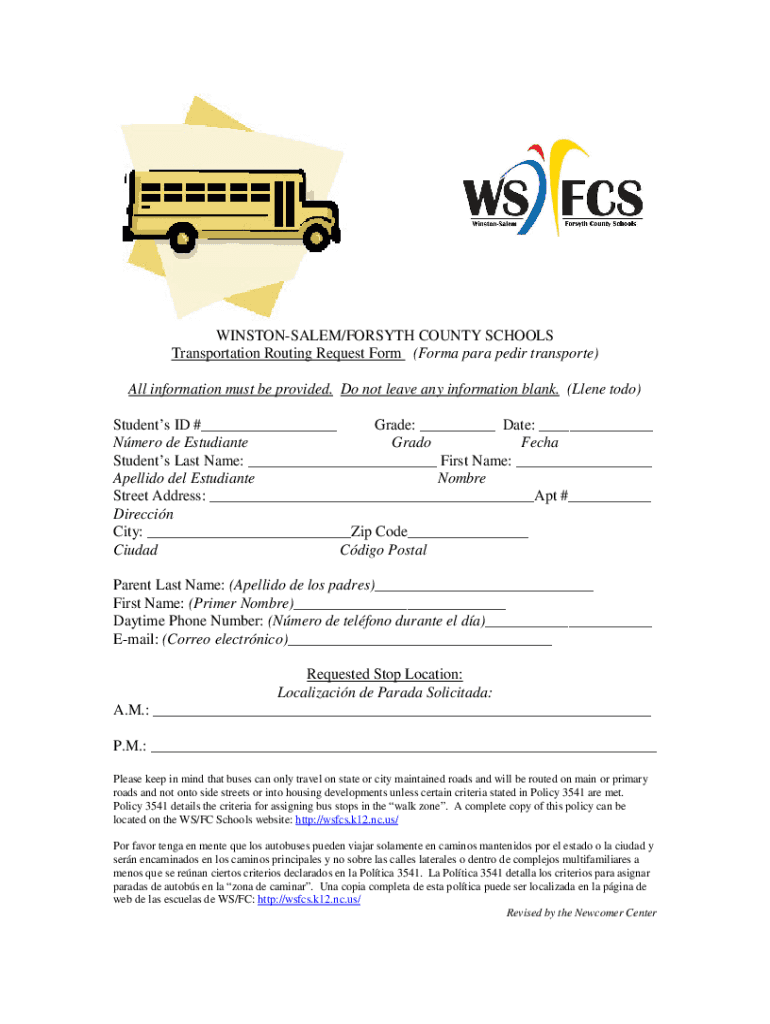 Fillable Online Transportation Routing Request Form Fax Email Print ...