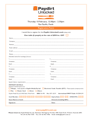 Fillable Online Thursday 10 February Pan Pacific, Perth Registration ...