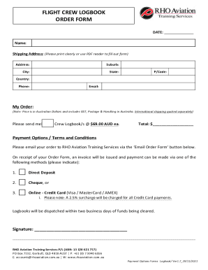 Fillable Online Fillable Online CREW LOGBOOK - Order Form.V1.6.docx Fax ...