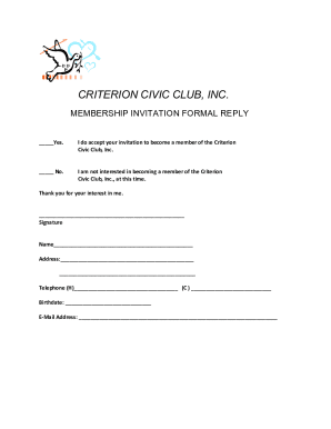 Fillable Online Membership Invitation Formal Reply Form 041810.docx Fax ...