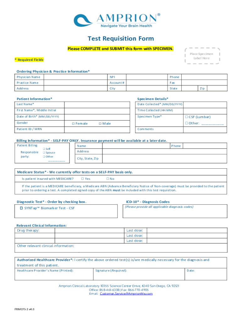 Fillable Online COVID-19 TEST REQUISITION FORM - innovativegx.com Fax ...