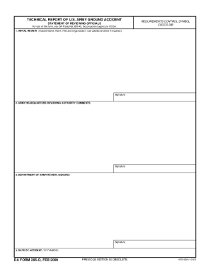 Fillable Online TECHNICAL REPORT OF U.S. ARMY GROUND ACCIDENT ...