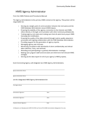 Fillable Online HOMELESS MANAGEMENT AND INFORMATION SYSTEM POLICIES PROCEDURES Fax Email Print ...