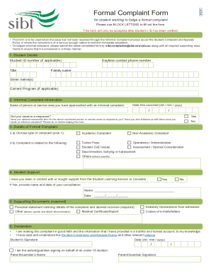 Fillable Online FORMAL COMPLAINT FORM instance and should only use this ... Fax Email Print ...