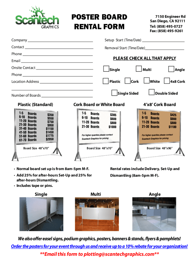 Fillable Online Scantech Graphics Poster Board Session 2018 Form Fax Email Print - pdfFiller