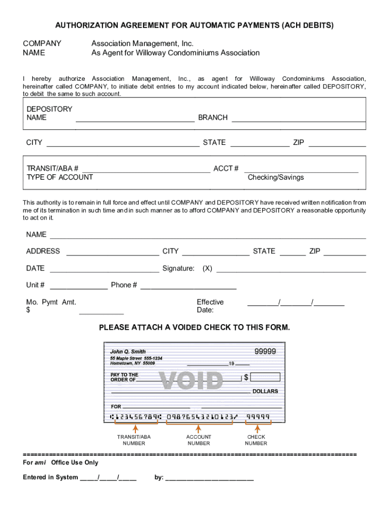 Fillable Online Fillable Online AUTHORIZATION AGREEMENT for AUTOMATIC ... Fax Email Print ...
