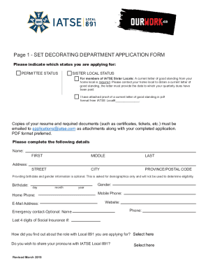 Fillable Online www.iatse.com content documentsPage 1 - SET DECORATING ...