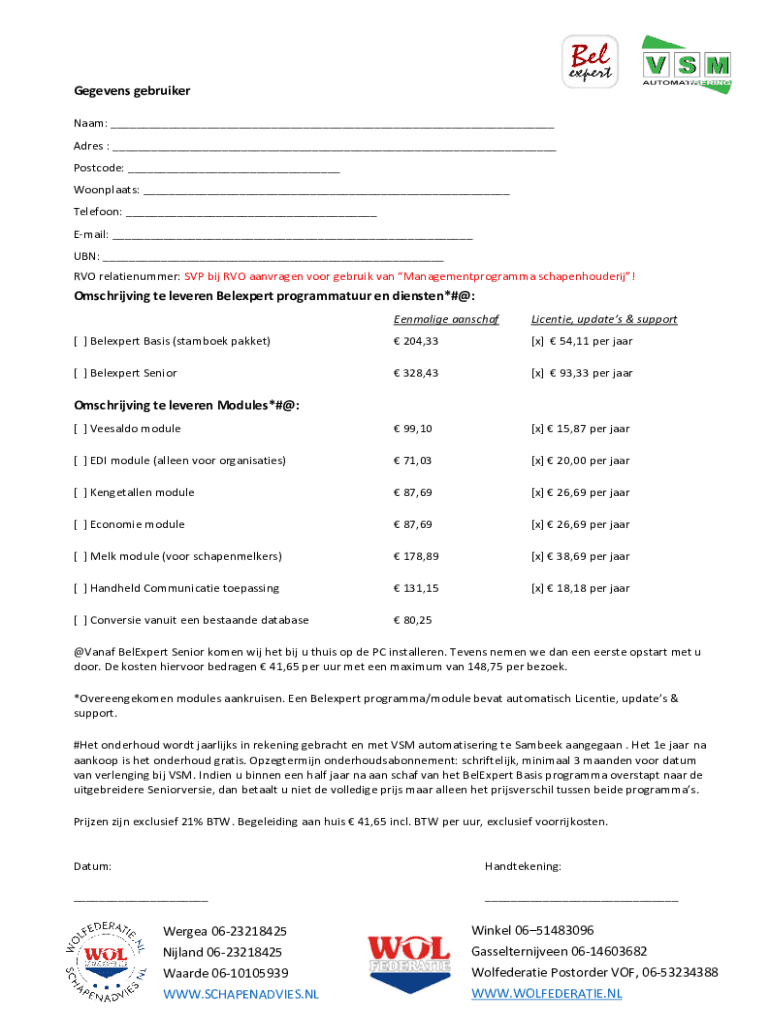 Fillable Online Uw gegevens Naam en voorletters Adres Postcode en ... Fax Email Print - pdfFiller