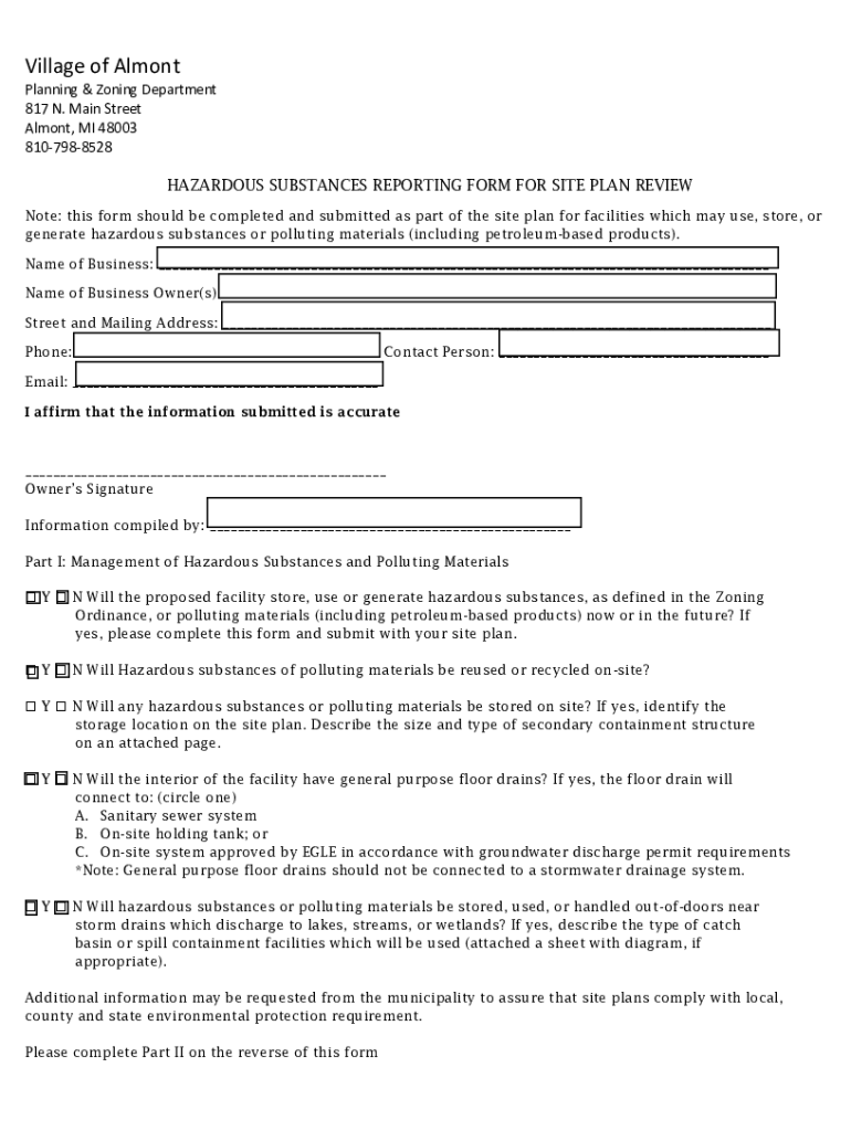 Fillable Online Almont Village Police Department 817 N Main St, Almont ...