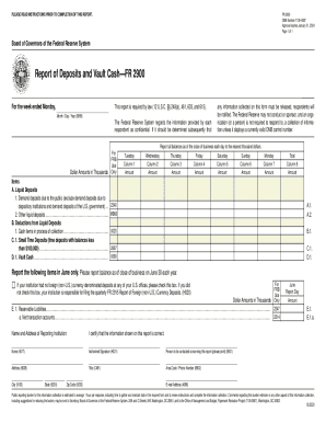 Fillable Online . Report of Transaction Accounts, Other Deposits and ...