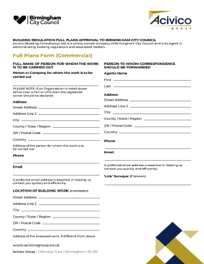 Fillable Online FULL PLANS COMMERCIAL form aw Fax Email Print - pdfFiller