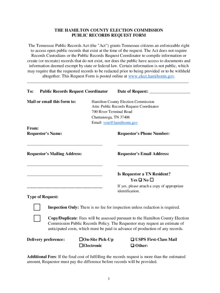 Fillable Online elect hamiltontn THE HAMILTON COUNTY ELECTION ...