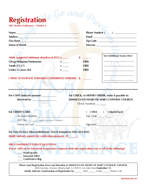 Fillable Online St. Louis Marian Conference Registration Form Fax Email ...