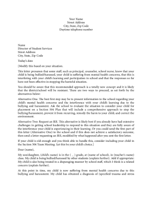 Fillable Online Template Request for 504 and IEE Fax Email Print ...