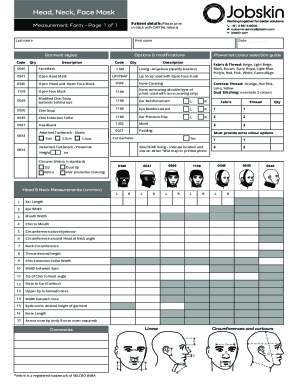 Fillable Online Head-Neck-Face-Mask-Form-2020 Fax Email Print - pdfFiller