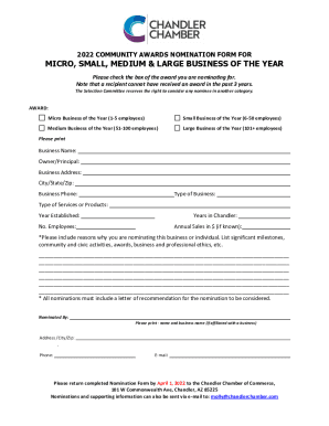 Fillable Online Award Nomination Form Template - 12+ Free Word, PDF ...