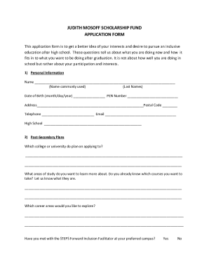 Fillable Online Daisy Wadsworth Scholarship Application Form Fax Email ...